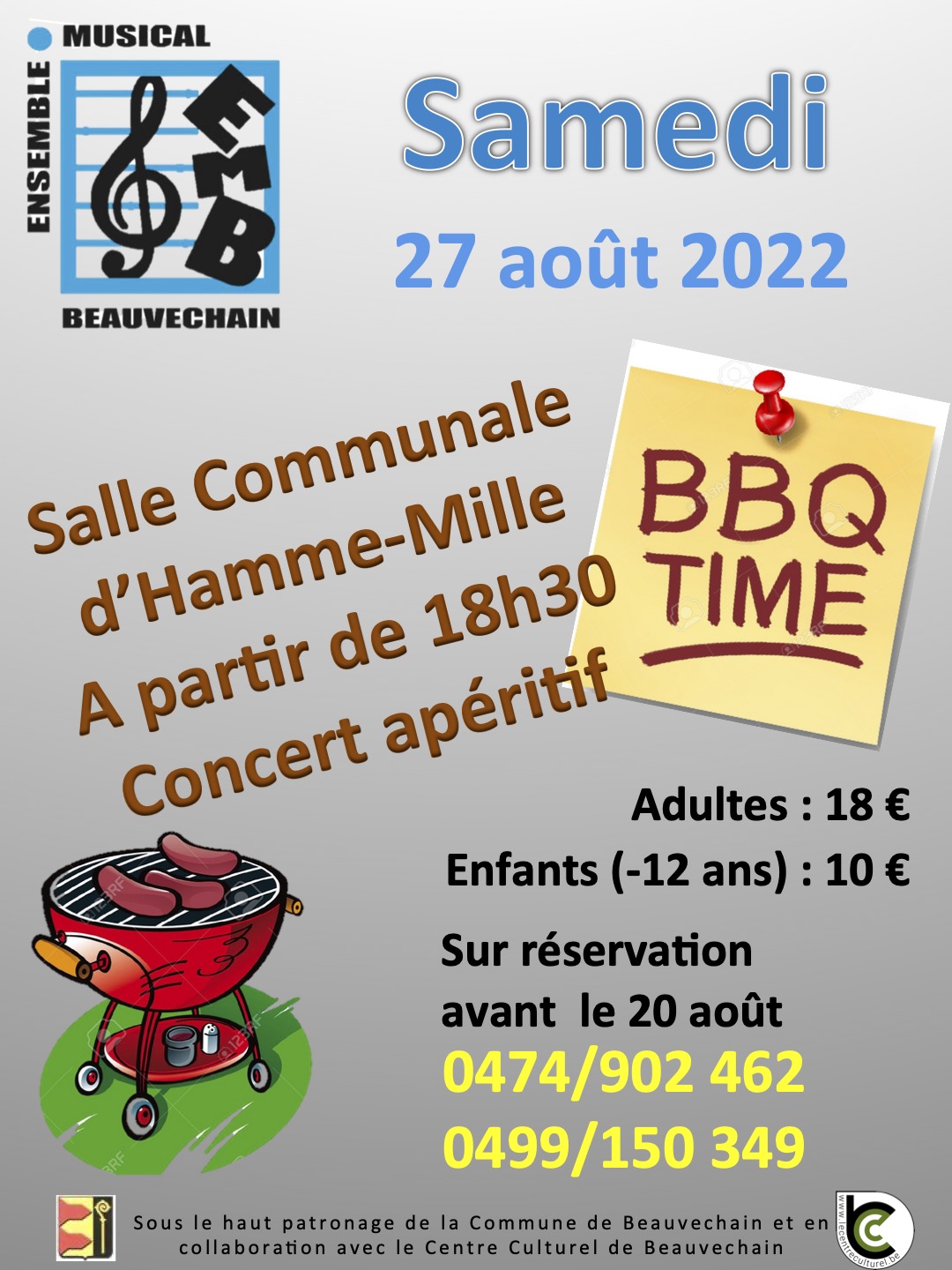 BARBECUE DE L'ENSEMBLE MUSICAL DE BEAUVECHAIN